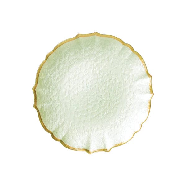 Baroque Glass Salad Plate in Pistachio | Elegant Tableware – Caspari