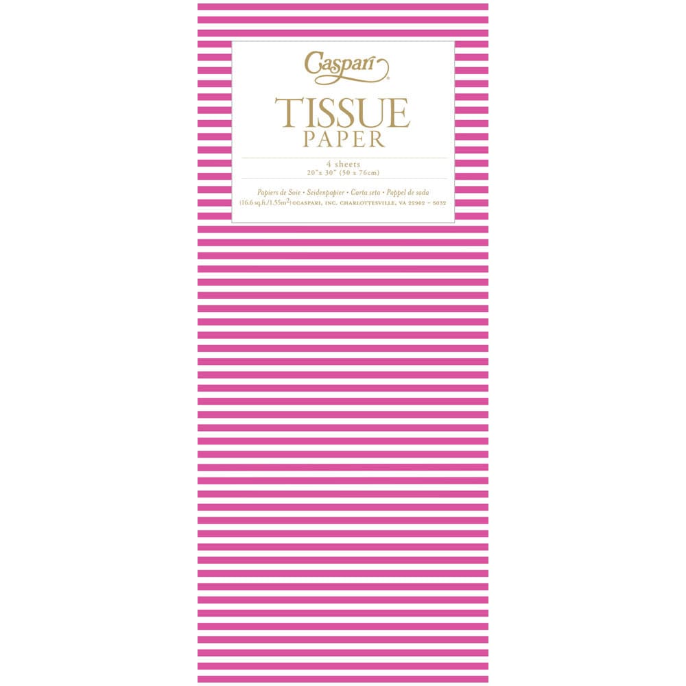Mini Stripe Fuchsia Tissue Paper - 4 Tissue Sheets Per Pack – Caspari