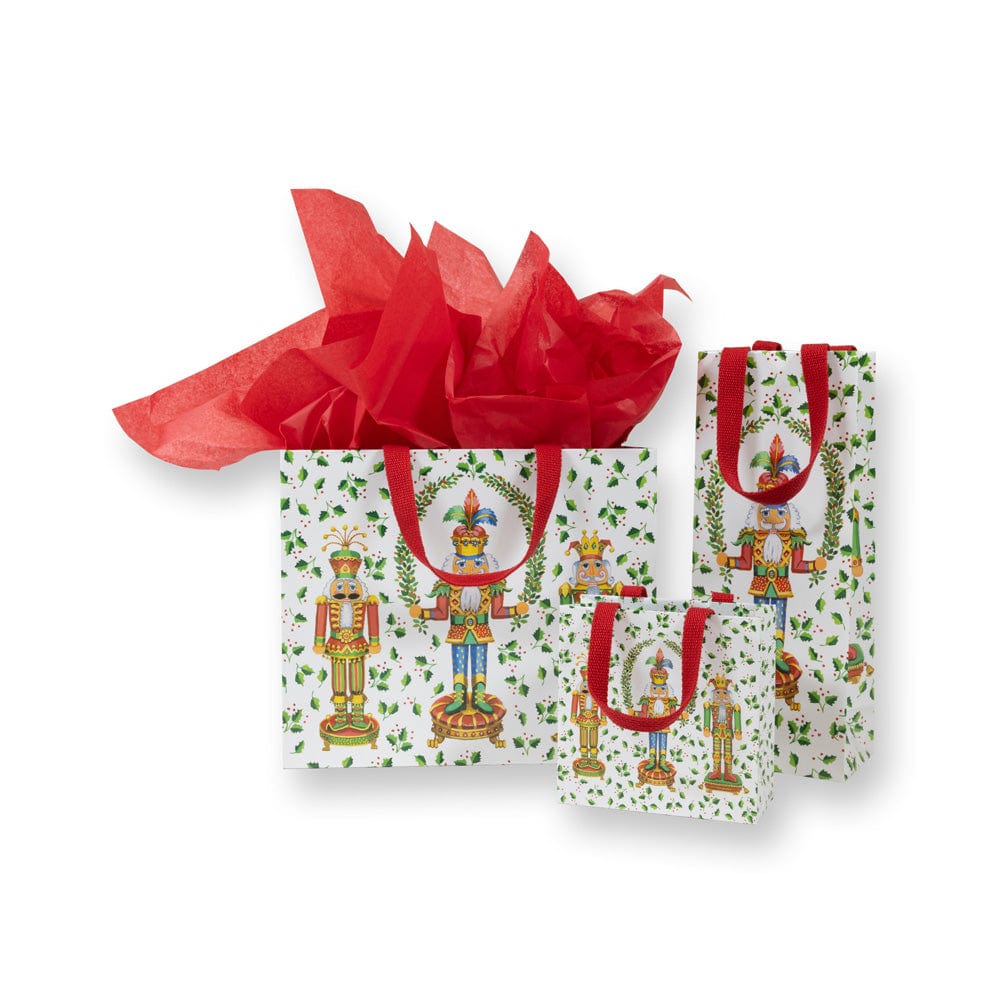 Nutcracker Christmas White Gift Bags – Caspari