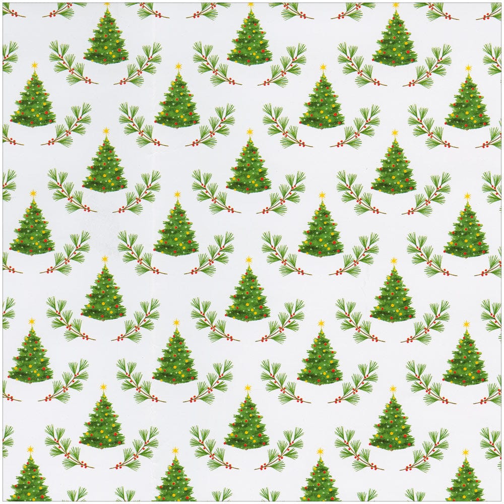 Little Christmas Trees Gift Wrap - One 30" X 8' Roll – Caspari