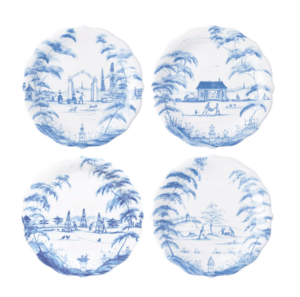 Country Estate Party Plates Set of 4 | Delft Blue | Juliska – Caspari