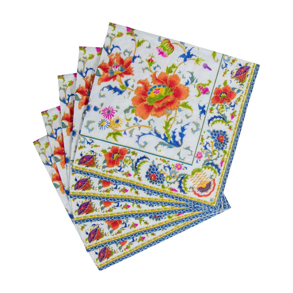 14970C, Chinese Ceramic White Napkin Cocktail, Any Occasion, Orange ...