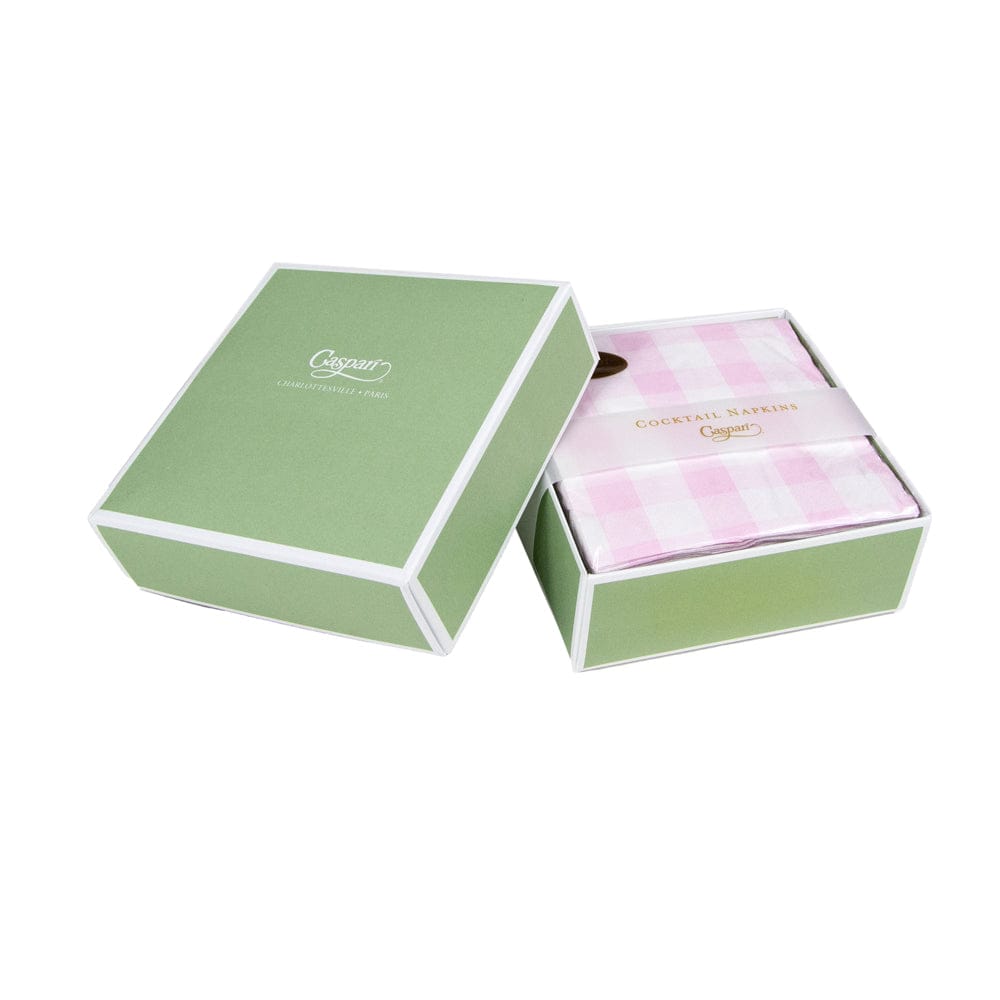 17073B, Gingham Pink Napkin Box Cocktail - 40 per box, Any Occasion ...