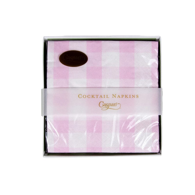 17073B, Gingham Pink Napkin Box Cocktail - 40 per box, Any Occasion ...
