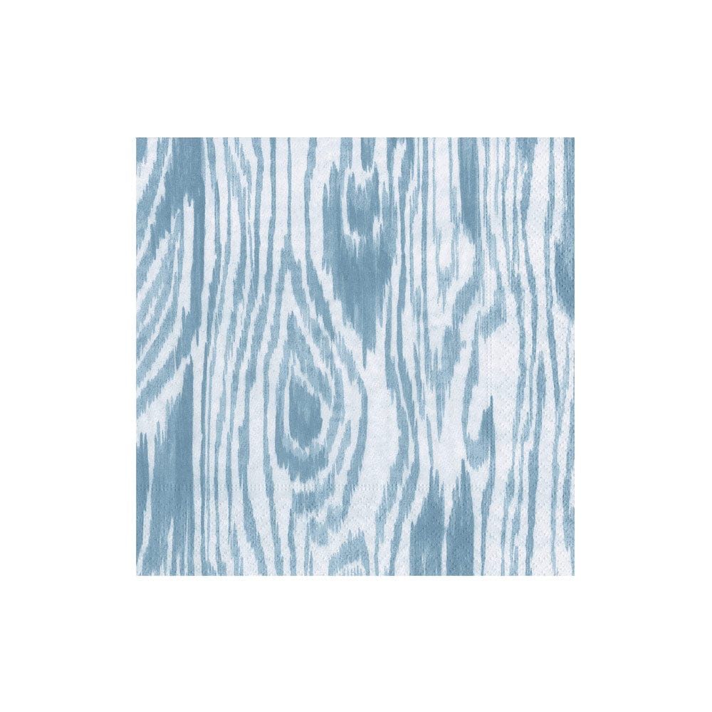Woodgrain Stone Blue Boxed Cocktail Napkins - 40 Per Box – Caspari