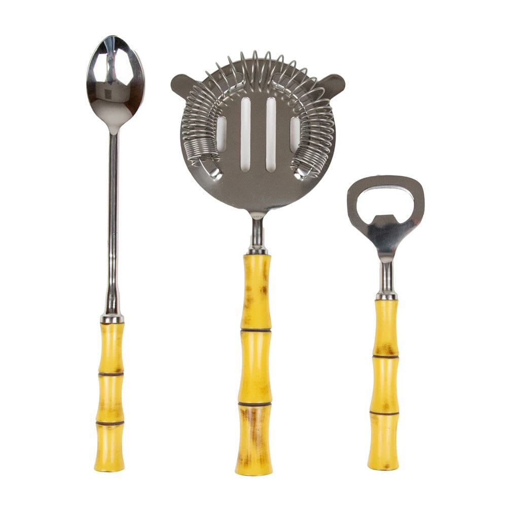 Bamboo Handle Bar Tools Set | Premium Bar Accessories – Caspari