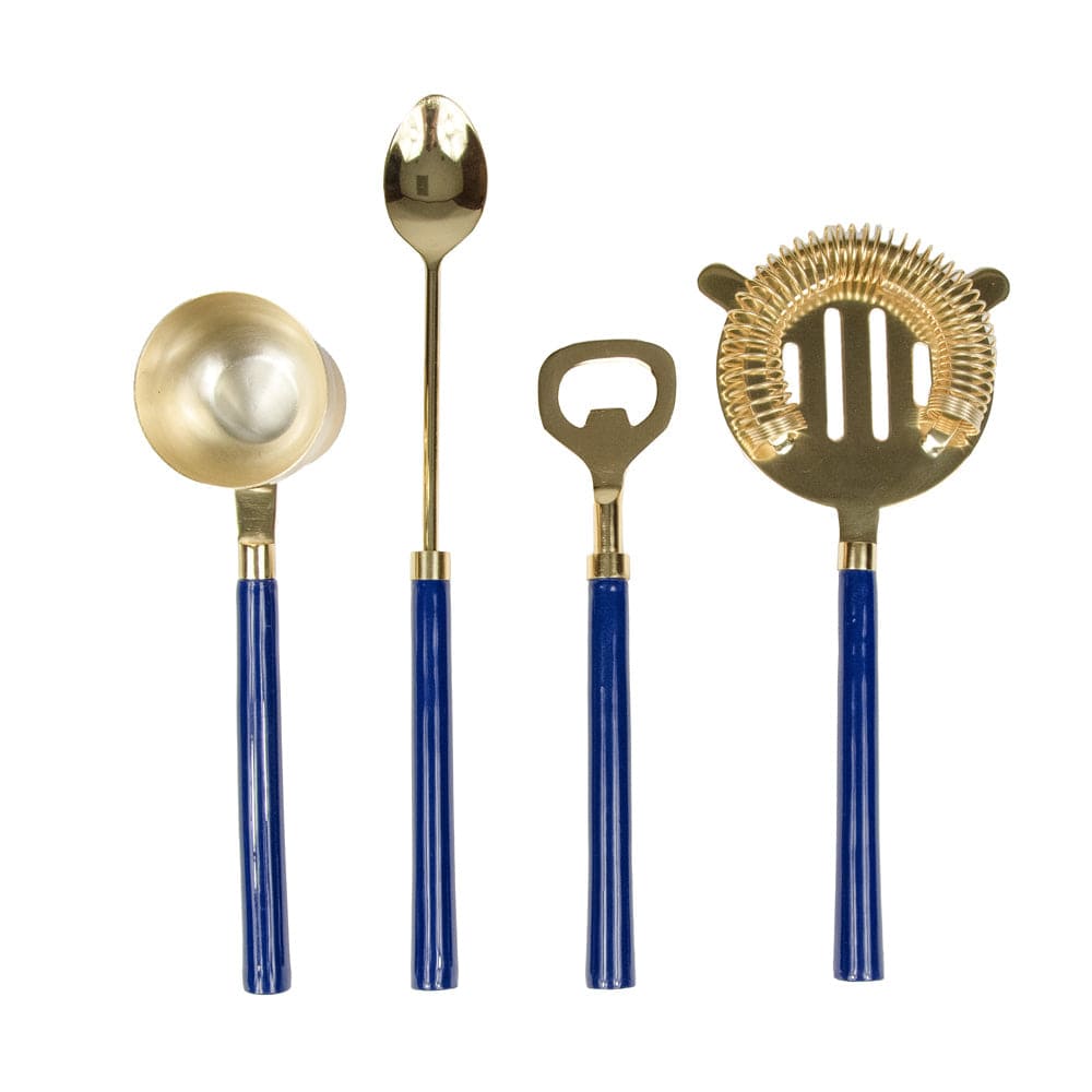 Navy & Shiny Brass Bar Tool Sets – Caspari