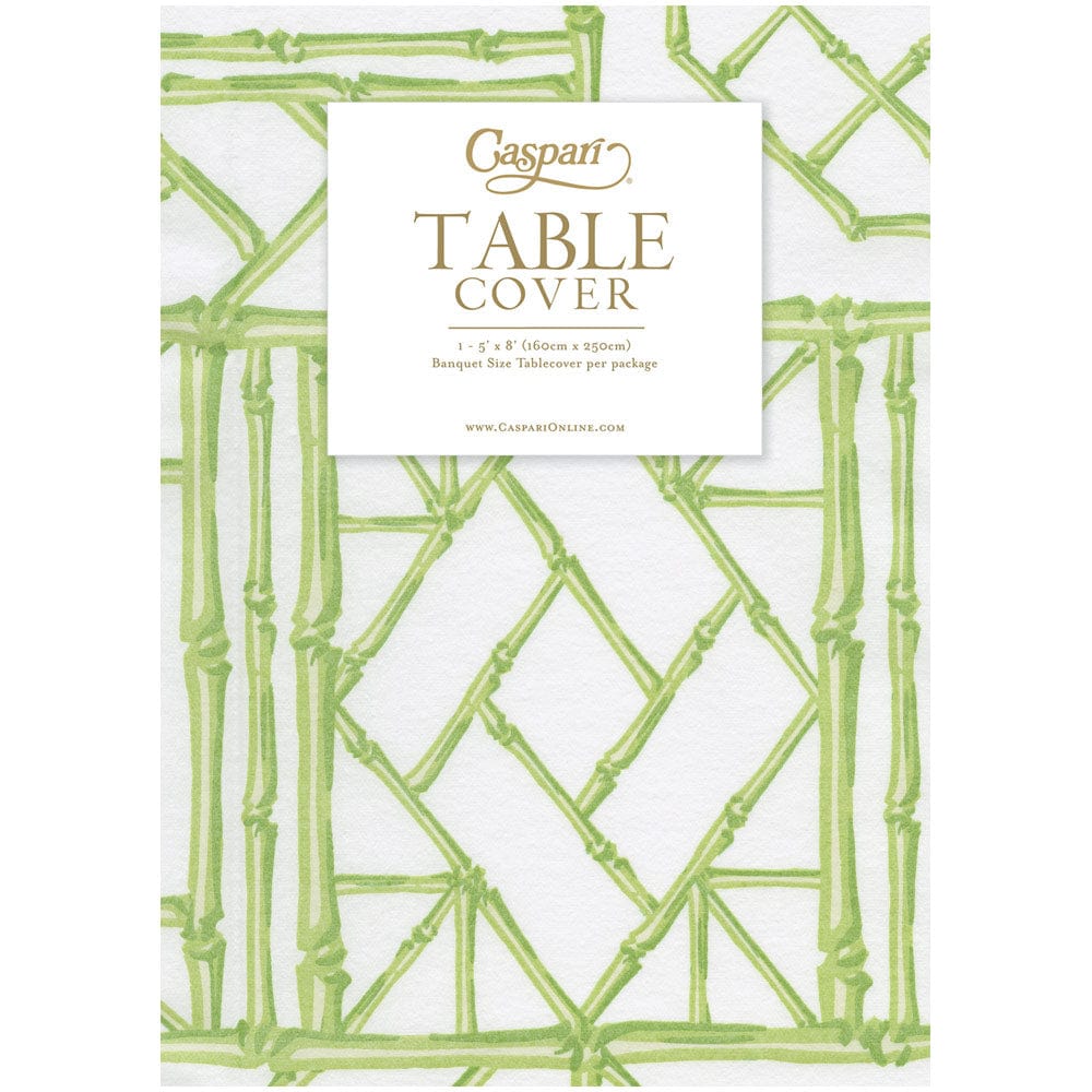 Bamboo Table Covers | Moss Green Paper Linen Tablecloths – Caspari