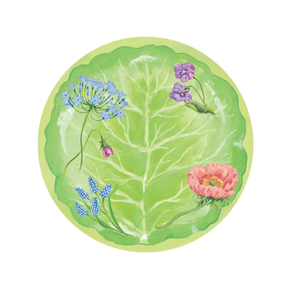 Floral Majolica Paper Plates | Salad and Dessert | 8 Pack – Caspari