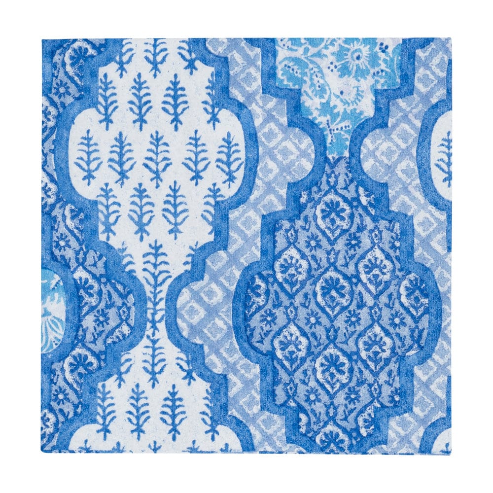 Provençal Cotton Blue Cocktail Napkins | 20 Pack | Caspari