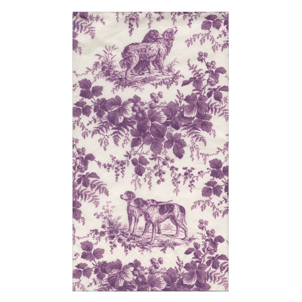 18782G, Hunting Toile Aubergine Guest Towels - includes 15 Guest Towels ...