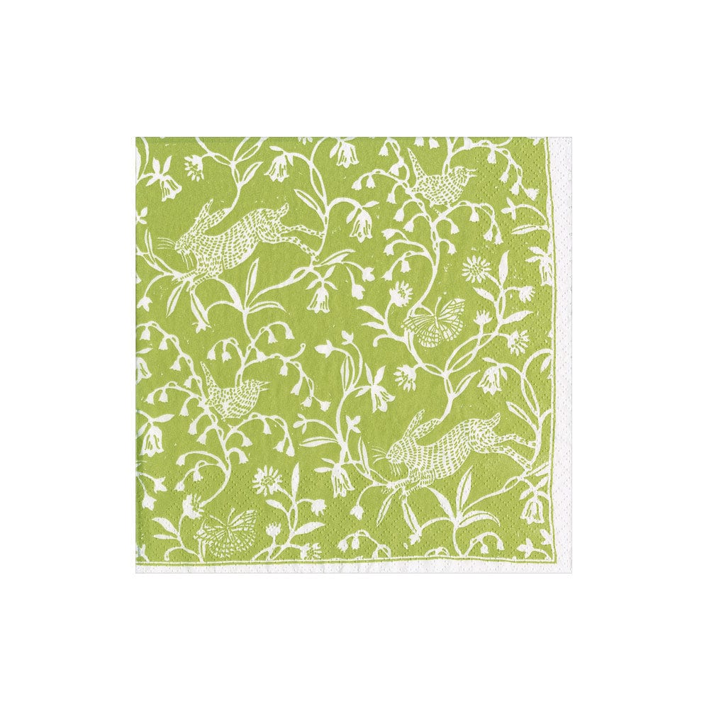 19000B, Hedgerow Moss Green Boxed Cocktail Napkins - 40 per box, Easter ...