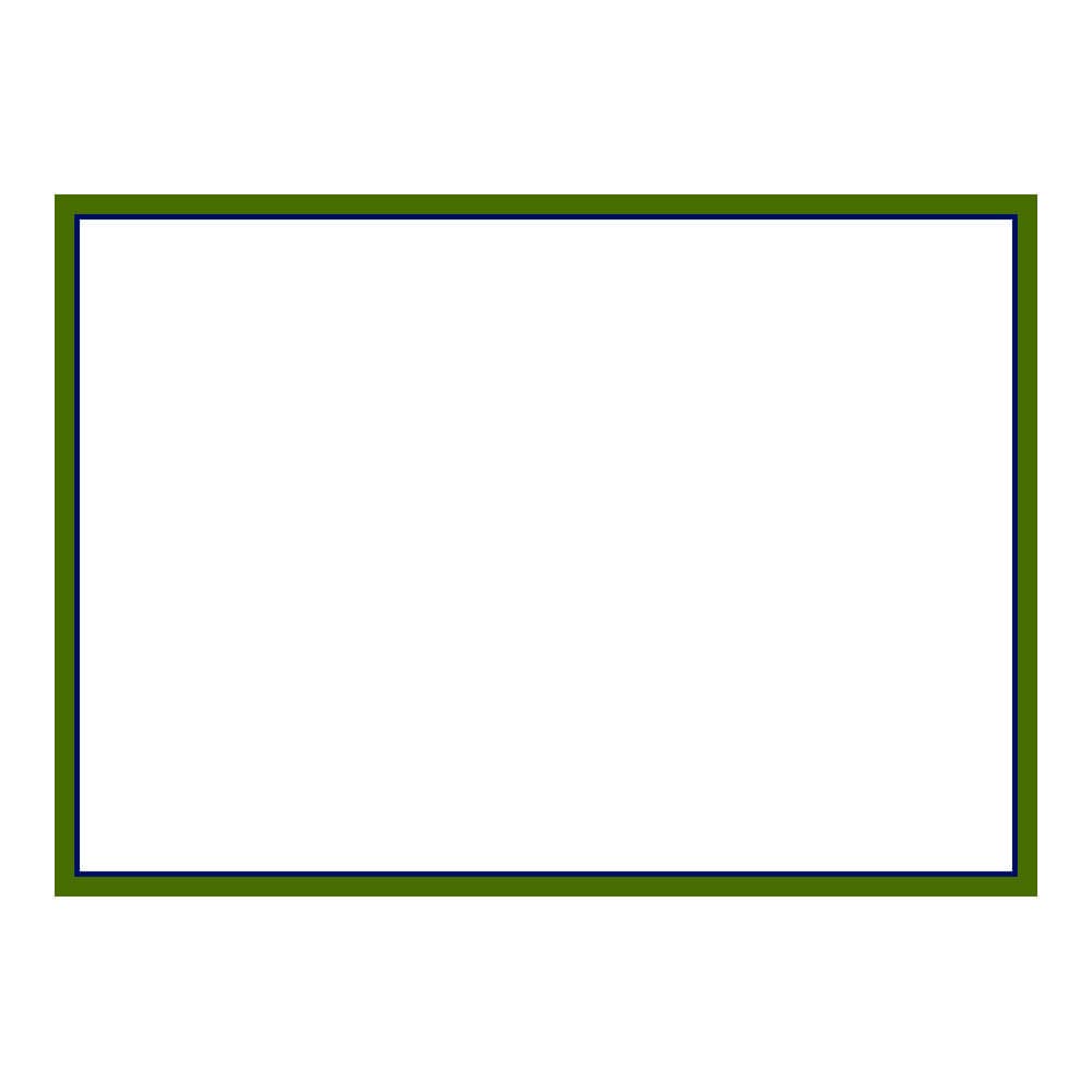 Classic 2 Tone Border Hunter Green & Navy Correspondence Cards - 12 Pe ...