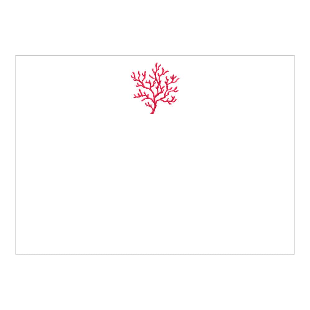 Coral & Coral Correspondence Cards - 12 Per Package – Caspari