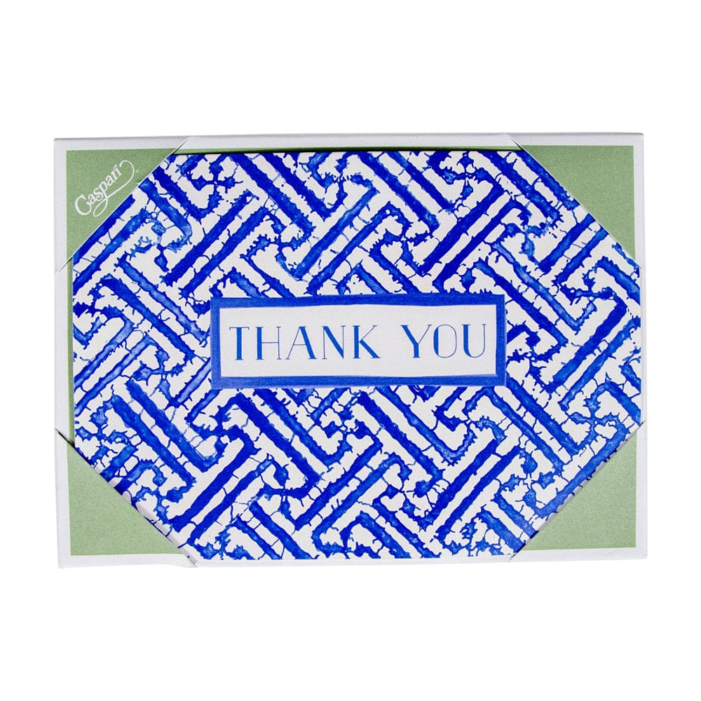 Fretwork Blue Thank You Notes - 8 Note Cards And Envelopes – Caspari