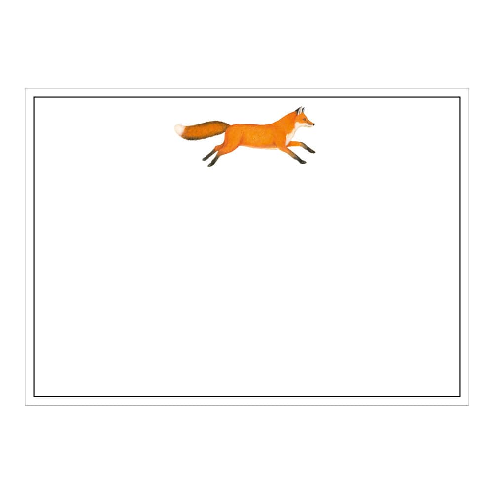 Leaping Fox Correspondence Cards - 12 Per Package – Caspari