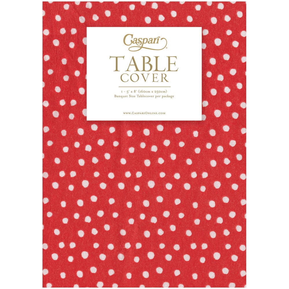 Small Dots Red Paper Linen Table Covers - 1 Each – Caspari