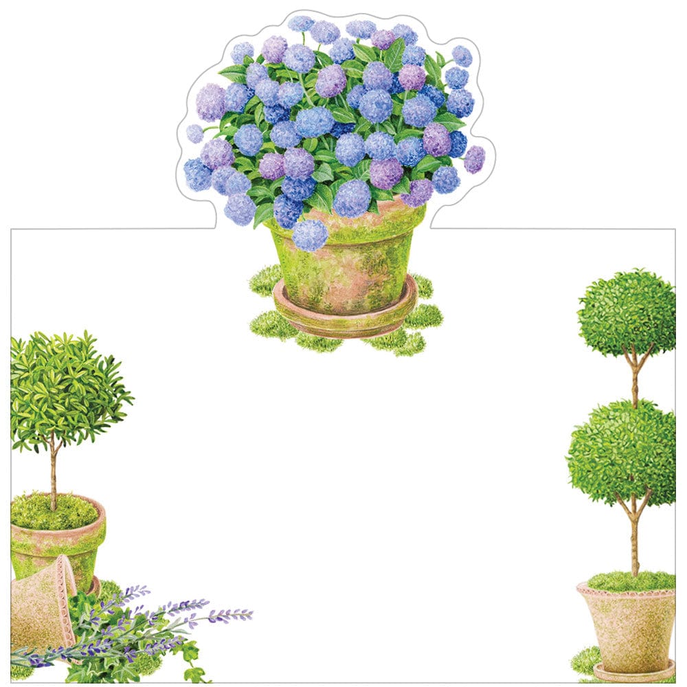 Potted Hydrangeas Place Cards - 8 Per Package – Caspari