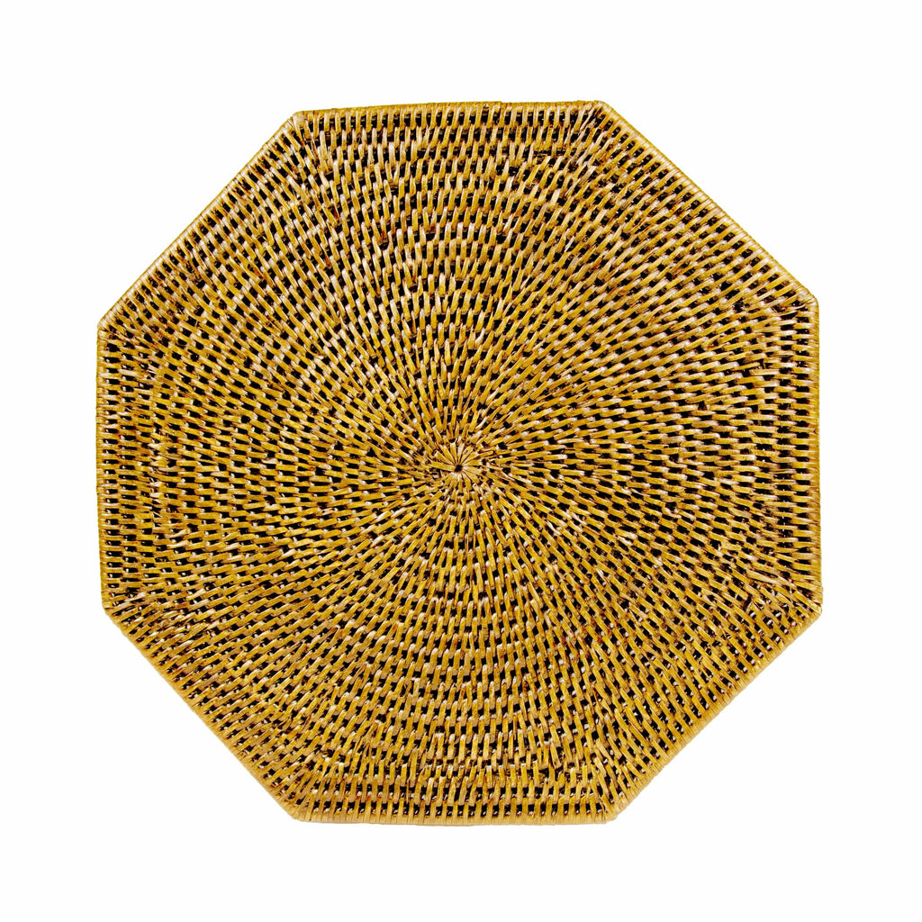 Rattan Octagonal Placemat in Honey - 1 Placemat – Caspari