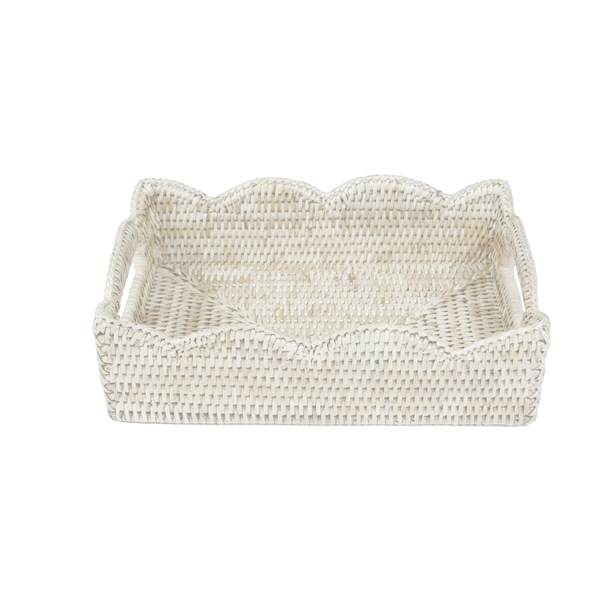Rattan Scalloped Small Tray in Cream - 1 Placemat – Caspari
