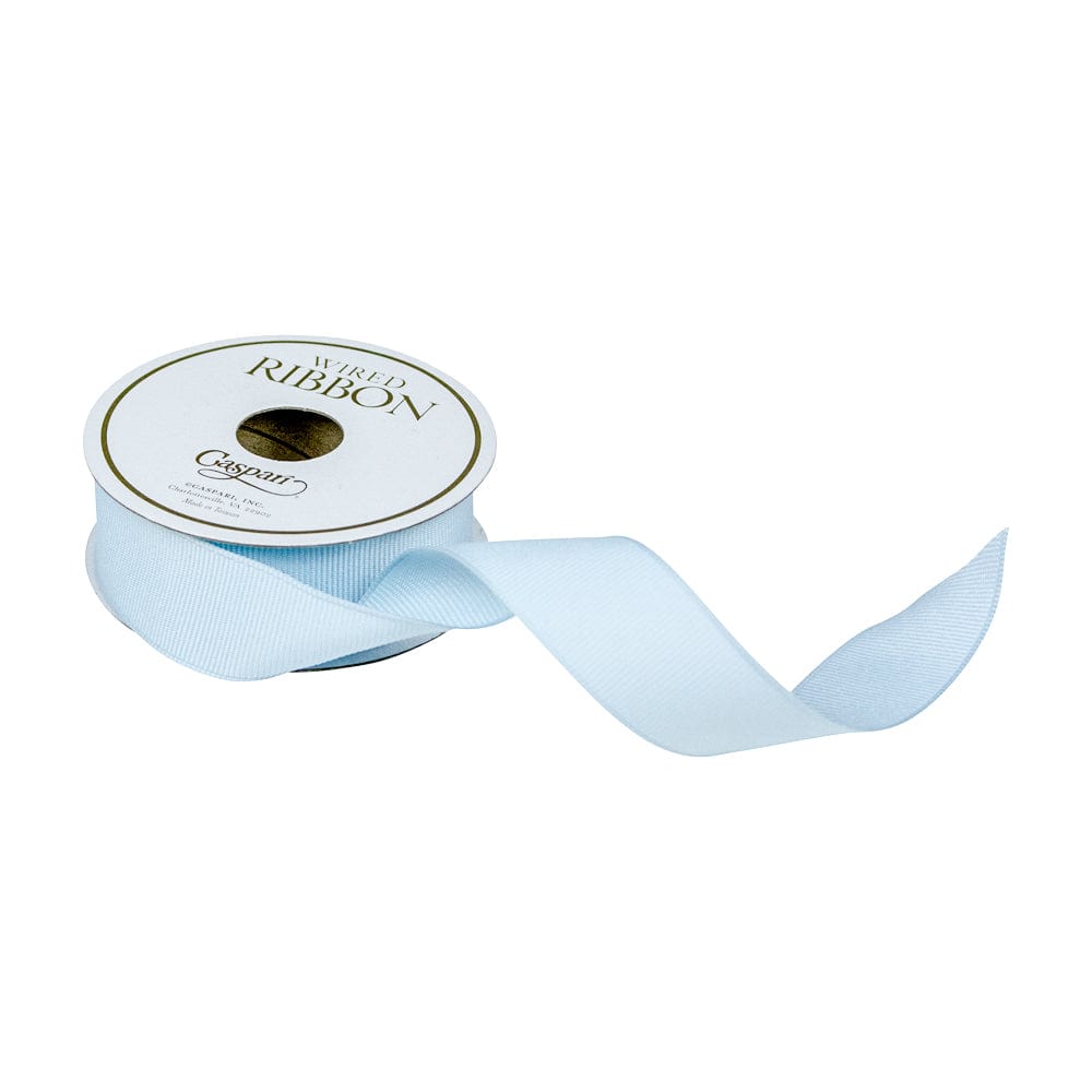 Grosgrain Light Blue Wired Ribbon | 1 Spool | Caspari