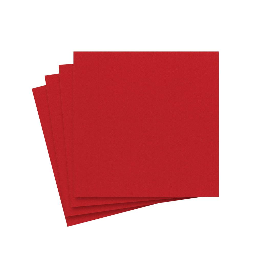 Red Paper Linen Cocktail Napkins | 15 Pack | Caspari