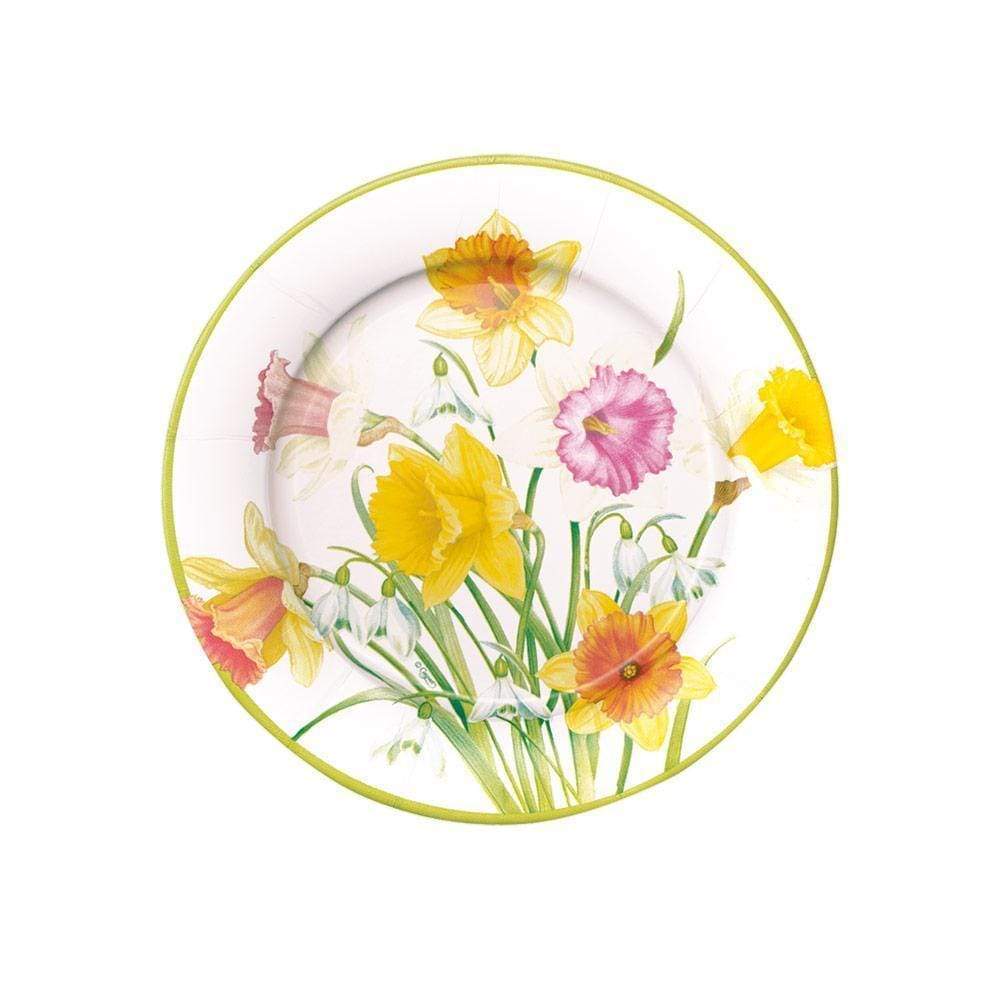 Daffodil Waltz Paper Plates | Salad and Dessert | 8 Pack – Caspari