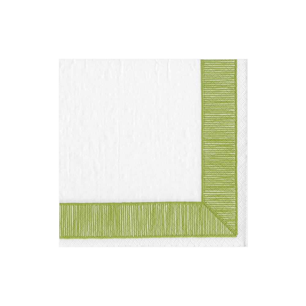 Ribbon Border Paper Cocktail Napkins in Green - 20 Per Package – Caspari