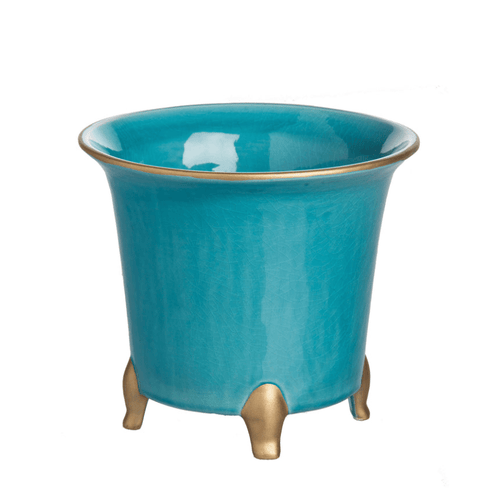 Small Turquoise and Gold Cachepot | Gifts for Her | Abigails – Caspari