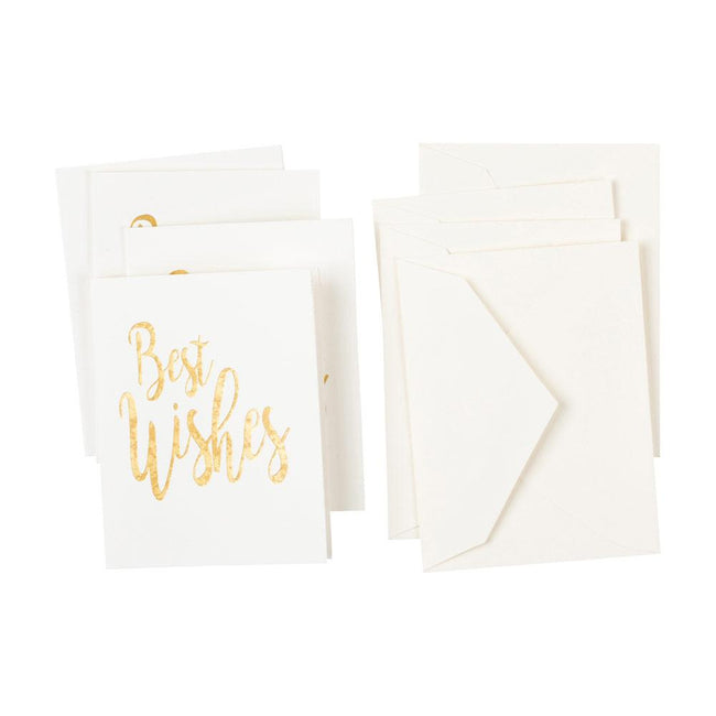 Best Wishes Gift Enclosure Cards | Gold Foil Mini Cards – Caspari