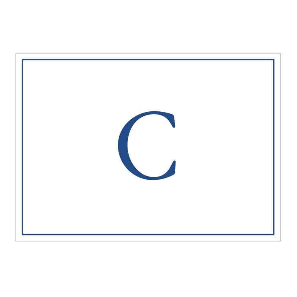 Caspari Navy Embossed Single Initial Boxed Note Cards - 8 Note Cards ...