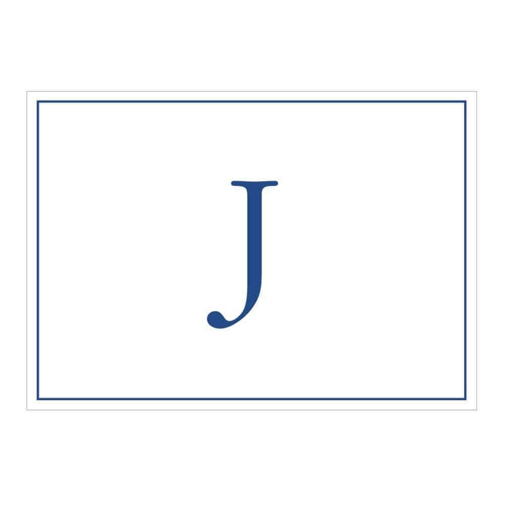 Caspari Navy Embossed Single Initial Boxed Note Cards - 8 Note Cards ...