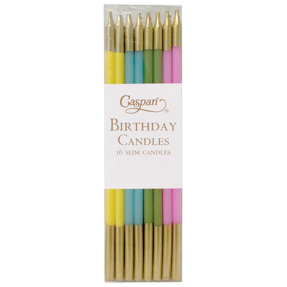 Birthday Slims Candles | Mixed Pastels | 16 Per Box – Caspari