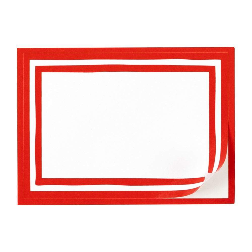 Red Border Stripe Self-Adhesive Labels | 12 Pack Online – Caspari