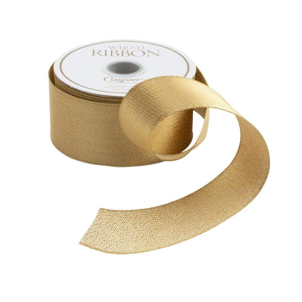 Metallic Gold Wired Ribbon | 8 Yard Spool | Holiday Decor – Caspari