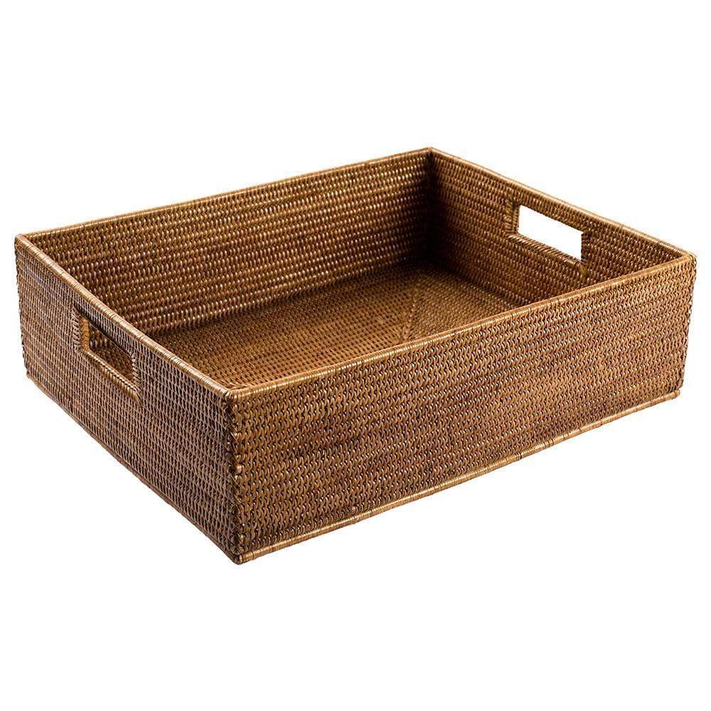Rattan Rectangular Deep Tray | Dark Natural | Caspari