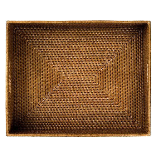 Rattan Rectangular Deep Tray | Dark Natural | Caspari
