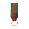 Green & Red Key Ring with Leather Trim – Caspari